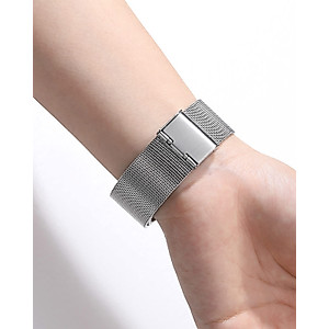 Personalized Stainless Steel Medical Alert Bracelets for Men Women - Custom Medical Alert ID Bracelets Free Engraving - Adjustable Milan Mesh Watch Band Medical Emergency Bracelet (Silver)