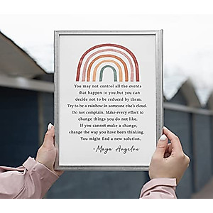 Maya Angelou Quote Motivational Wall Art - Office Wall Art & Decor Motivational poster - Positive Quotes Wall Decor - Encouragement Gifts - Positive Sayings for Wall Decor, 8x10" Unframed