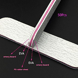 50 Packs 100/180 Grits Mini Nail Files and Buffers Double Sided Emery Boards Manicure Tool for Acrylic Nails, Nail Care