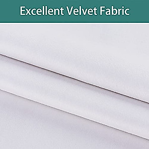 LORDTEX White Velvet Curtains for Living Room - Thermal Insulated Velvet Blackout Curtains Room Darkening Grommet Window Drapes, 52 x 84 Inch, 2 Panels