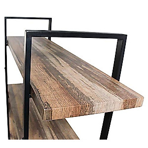 45MinST 5-Tier Vintage Industrial Style Bookcase/Metal and Wood Bookshelf Furniture for Collection,Vintage Brown, 3/4/5 Tier (5-Tier)