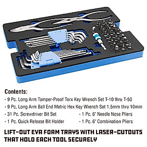 Powerbuilt 83 Pc. 420J2 Stainless Steel Marine Boat Repair Tool Set, Drivers, Pliers, Wrenches, Mallet, Bit Driver/Bits, Sockets, Watertight Shock Resistant Case with Lift-Out Foam Tool Trays - 642411