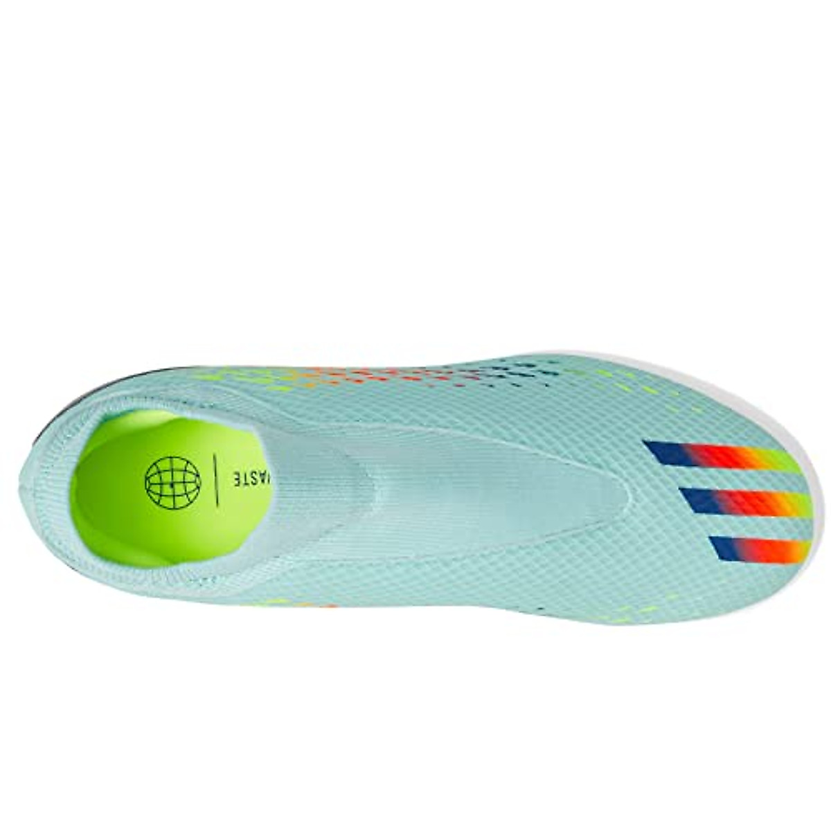 adidas X Speedportal.3 Laceless Firm Ground Soccer Shoe, Clear Aqua/Solar Red/Power Blue, 5.5 US Unisex Big Kid