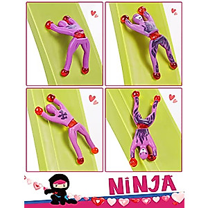 DG-Direct 28 Packs Valentine's Day Cards with Sticky Wall Climbing Men Ninja Toys, Kids Valentine Party Favor, Valentine's Day School Classroom Prizes, Valentine Exchange Gift