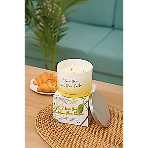 Vanilla Caramel Latte 3 Wick Soy Candle | I Love You More Than Coffee Scented Candle | Aromatherapy Candle for Home 15.8 oz | Strong Coffee Candles with Message for Him & Her, Mothers Day Candle Gifts