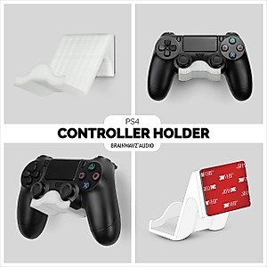 BRAINWAVZ [EOL] PS4 Game Controller Wall Hanger Stand Mount Holder (Single Pack) - PlayStation 4 Game Controller Accessories (Frosty) [EOL]