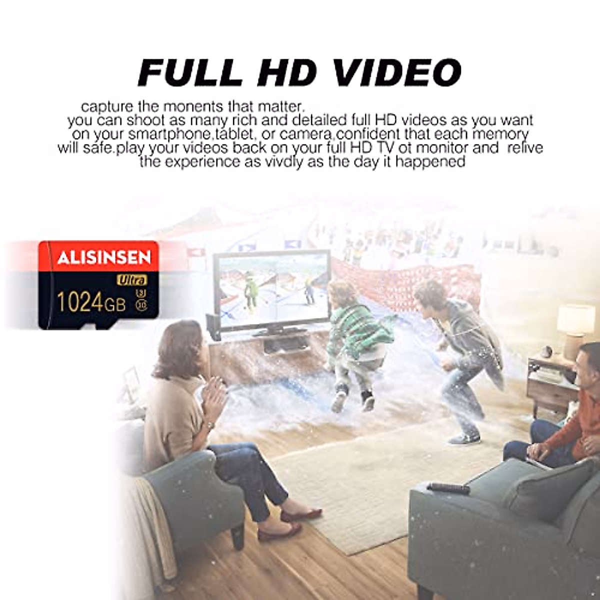 1TB Micro SD Card with SD Card Adapter,Micro SD Memory Card 1TB Class 10 for Camera High Speed TF Card for Android Smartphone/Tablet/PC/GOPRO