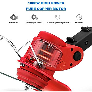 Handheld Cordless String Trimmer Small Household Lawn Mower Electric Grass Cutter Retractable Rod Equipped with Lithium Battery Charger (Size : Battery*1)