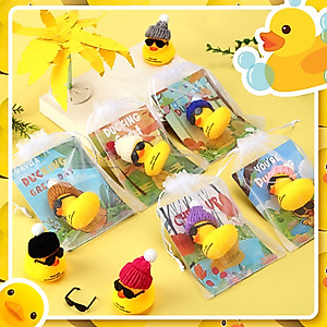 Wettarn 32 Sets Employee Appreciation Gifts Thank You Gift Set Motivational Gifts You're Ducking Awesome Cheer up Cards Mini Rubber Ducks with Glasses and Hats with Card for Coworkers