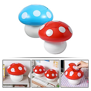 Cabilock Decorative Rubbish Bin Mini Desktop Trash Can, Mushroom Lid Wastebasket Small Tabletop Paper Garbage Can Rubbish Bin Cute Small Countertop Trash Bin Container for Home Office 2pcs