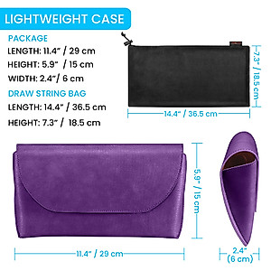 Stethoscope Case for MDF Acoustica Lightweight Stethoscope, SKYREH PU Leather Portable Carry Case for 3M Littmann Classic III, Cardiology IV, 3M Lightweight II S.E.Stethoscope (Purple)