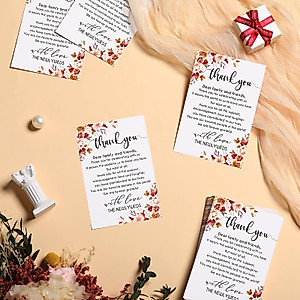 Chinco 100 Pieces Wedding Thank You Cards Thank You Place Setting Wedding Greenery Cards Thank You Place Cards 4 x 6 Inches for Party Wedding Reception Rehearsal Dinner Bridal Shower (Autumn)