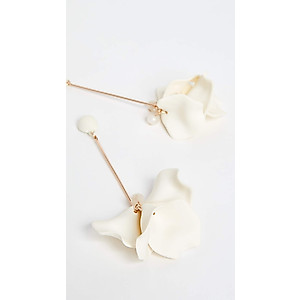 SHASHI Women's Petunia gold plated brass Earrings, White, One Size