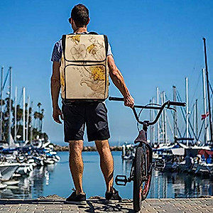 Naanle Stylish Honey Bees and Wildflowers Retro Style Casual Daypack College Students Multipurpose Backpack Large Travel Hiking Bags Computer Bag for Men Women