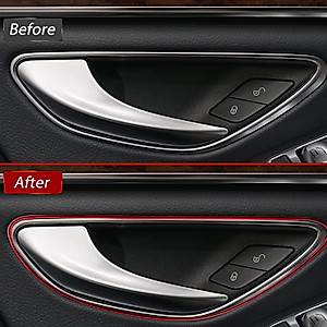 25 Pack Interior Car Accessories, 32 Feet Car Interior Moulding Trim, 20 Car Vent Trim Strips and 4 Car Cup Holder Decorative Filler Insert Strip Auto Non Slip Insert with Scraper (Red)