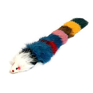 Iconic Pet Set of 2 Fur Weasel Toy(One Brown/White, One Multicolored) with Squeaker for Pets, Best Pet Play Toy for Dogs and Cats, Fun Cat Toys, Dog Toys to Beat Boredom and Satisfy Hunting Instincts