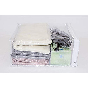 10-Pack Clear Vinyl Storage Bags 9 x 11 x 5 Inch with Zipper and 7.5" Display Pocket