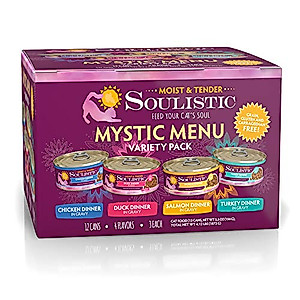 Soulistic Moist & Tender Mystic Menu Variety Pack Wet Cat Food, 5.5 oz, Count of 12