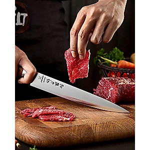 HEZHEN Stainless Steel Slicer Knife,German Steel Carving Knife, Pakka Wood Handle with Gift Box