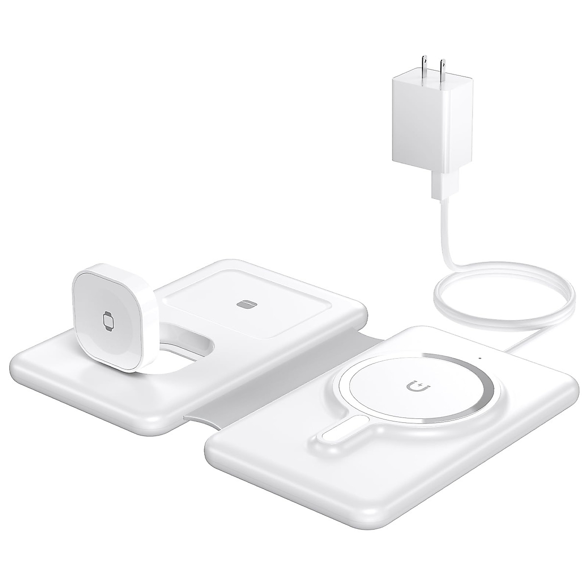 Magnetic Wireless Charger for iPhone: 3 in 1 Travel Charging Station for Apple Devices for iPhone 15 14 13 12 Pro Max Plus - Foldable Charging Pad for Apple Watch Series & Airpods 3 2 Pro