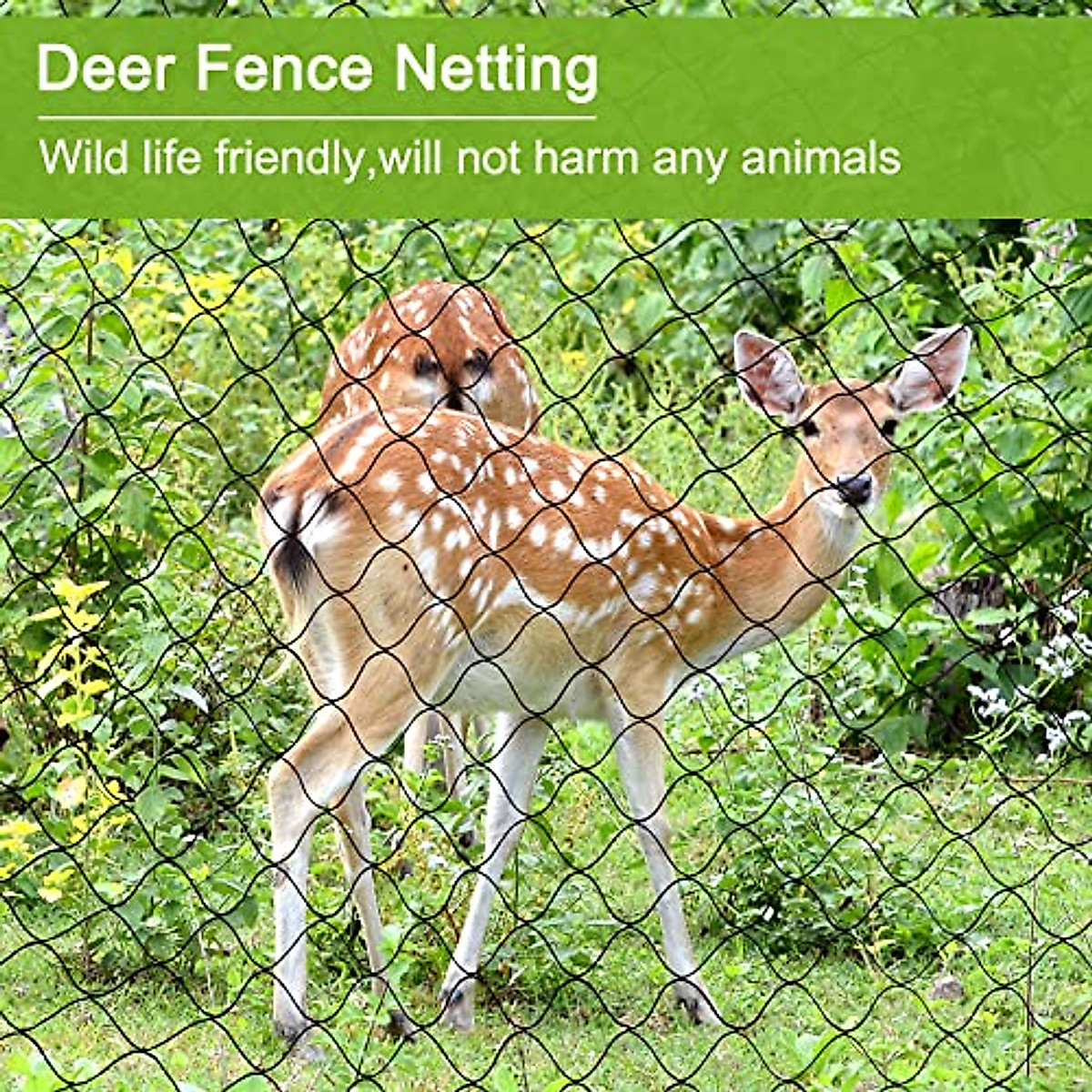 boknight Bird Netting for Garden, 25 X 50 feet Net Netting for Bird Poultry Aviary Heavy Duty Chicken Netting with Ropes& Cable Ties, 2.4 inch Square Mesh Size (25' x 50'-2.4'')