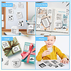 GQIRIL Thermal Printer Sticker Paper - 5 Rolls White Mini Printable Sticker Paper, Adhesive Printing Paper Rolls for Mini Portable Printer, 56 x 25 mm Thermal Print Stickers for Label Photo List Note