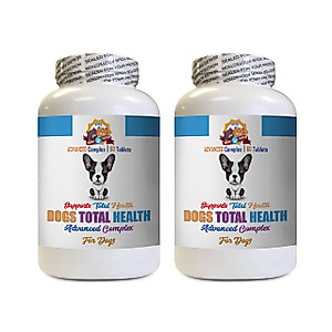 Dog Dental Treats Large - Dogs Total Health Formula - Advanced Support - Hair Coat Teeth Gums Eye Urinary Care - quercetin for Dogs - 120 Tablets (2 Bottles)