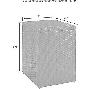 Crosley Furniture Palm Harbor Wicker Outdoor Side Table for Patio, Deck, Porch, Brown