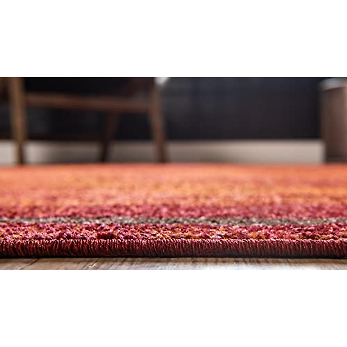 Unique Loom Autumn Collection Modern Contemporary Casual Abstract Area Rug, Rectangular 5' 0 x 8' 0, Terracotta/Burgundy Border