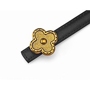 FOMCORT Women's Gold Lucky Clover Buckle Design Cowhide Belt, Women's Fashion Belts for Jeans Dress Pants (Brown, 100cm(Fits pants size 24"-31"))