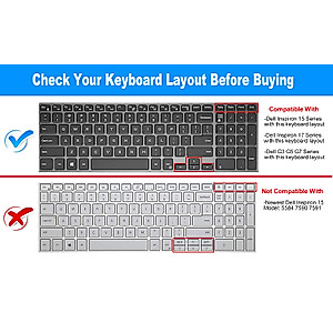 Ultra Thin Keyboard Cover Compatible with Gaming Laptop Dell G3 15 17 Series/Dell G5 15 Series/Dell G7 15 17 Series/Dell Inspiron 15 3000 5000 Series -Gaming Edition