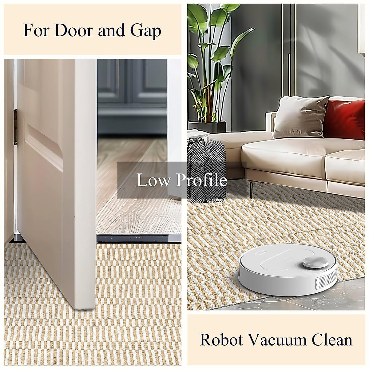 Boho Runners for Hallways, 2' x 6' Washable Hall Carpet Runner Rug Hand-Woven Washable Kitchen Rug Natural Cotton Striped Floor Mat for Entryway Indoor Bedroom Farmhouse Laundry Room