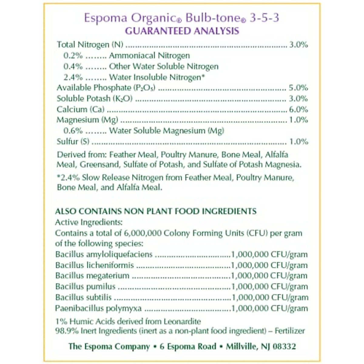 Espoma Organic Bulb-tone 3-5-3 Natural & Organic Fertilizer and Plant Food for all Spring and Fall Bulbs. 4 lb. Bag. Use for Planting & Feeding to Promote Vibrant Blooms