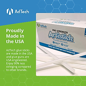 AdTech Premiere Hot Glue Sticks 10" Full Size, White, 85 Sticks