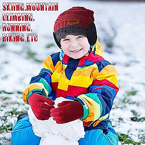 Liitrsh 24 Pcs Kids Winter Hat Scarf Glove Earmuffs Set Knitted Beanie Caps Gloves Mittens Earflaps for Boy Girl 2-8 Years(Multicolor)