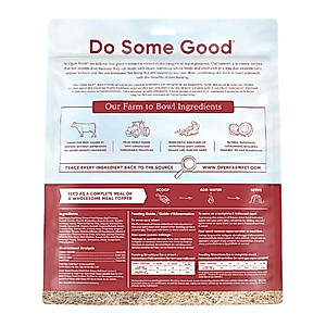 Open Farm Freeze Dried Raw Dog Food, Humanely Raised Meat Recipe with Non-GMO Superfoods and No Artificial Flavors or Preservatives, Grass Fed Beef Recipe Freeze Dried - 3.5oz