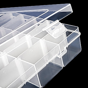 Tosnail 3 Pack 36 Compartments Clear Plastic Craft Storage Organizer Small Parts Organizer with Dividers