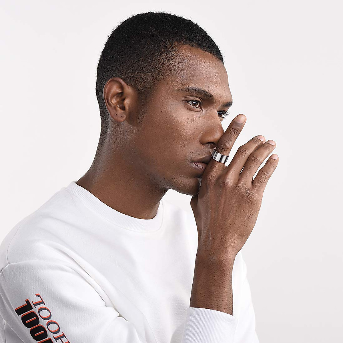 10mm 925 Sterling Silver Rings for Women Mens High Polished Plain Dome Eternity Band Adjustable Flat Wide Cuff Ring for Women Men