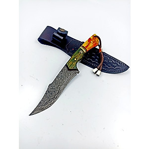 göcen Full Tang Blade Damascus Hunting Knife, Survival Knife, Tactical Fixed Blade, Camping Knife, Knives Men, Bushcraft Knife, Collectors Knife