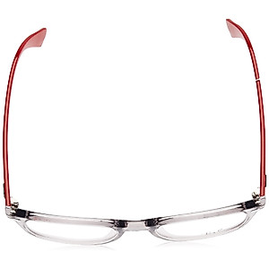 Ray-Ban Junior Kids' RY1601 Square Prescription Eyeglass Frames, Transparent Grey on Red/Demo Lens, 48 mm