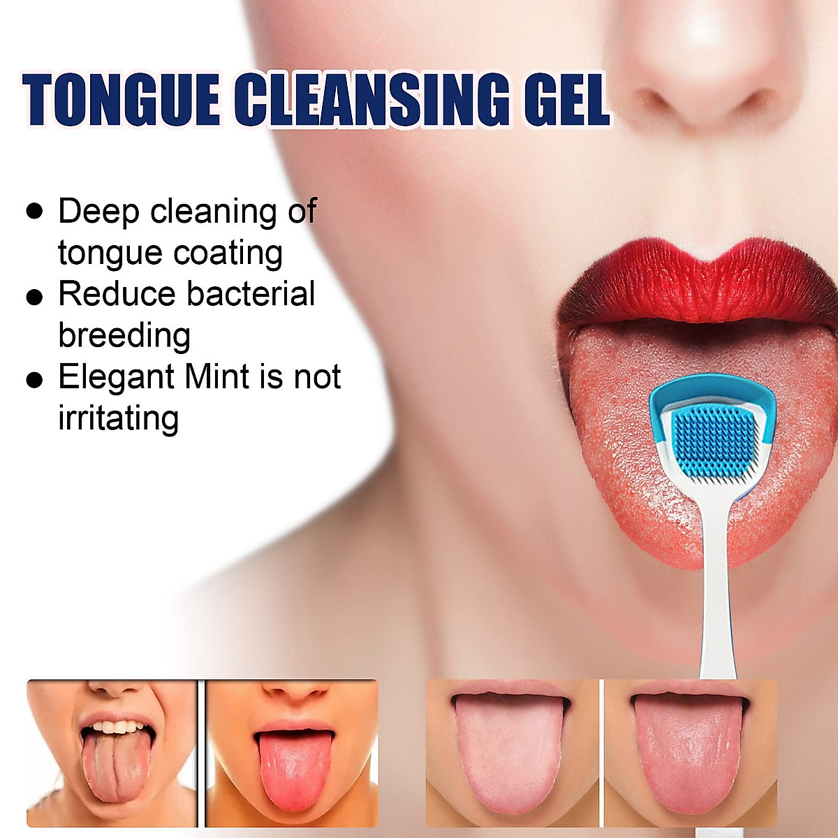 MANAM Tongue Scraper, Mint Tongue Cleansing Gel and Tongue Cleaner Brush, Mouth Scrubber, Fight Bad Breath, Oral Hygiene, Fresher Breath in Seconds (50G (Pack of 1))