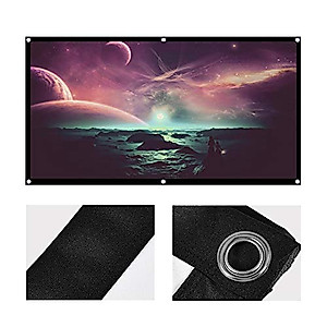 ASHATA 60 Inch 16:9 HD 4K Portable Foldable Projection Screen, Durable Non-Crease Projector Movies Screen Support Double Sided Projection for Home Office Cinema Indoor Outdoor