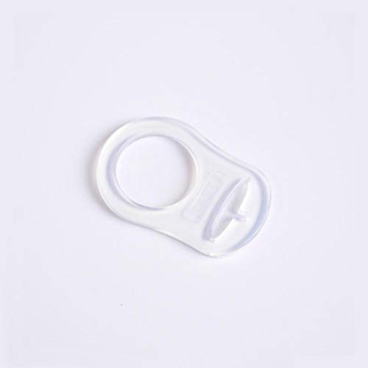 Sutoyuen 10 Clean Food Grade BPA Free Transparent Silicone Adapter Rings Holder for Button Style Maam Dummy Baby Pacifier Soother Teething Ribbon Clip