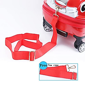 ELDA 20" Kids Ride-on Travel Suitcase Trolley Children's Carry On Hardside Rolling Luggage with Wheels，TSA Lock，Car Design for Boys Girls