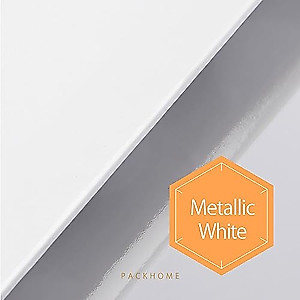 PACKHOME Gift Box 11x7.8x2.3 Inches, Gift Box with Lid, Sturdy Shirt Box with Magnetic Lid for Wrapping Gifts (Glossy Metallic White)