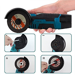 Angle Grinder 3” Grinders Power Tools 12 V Cordless Electric Grinder Handheld Grinding Machine with 2x Cutting Disc 2x Battery for Cutting Polishing Grinding Tile Wood Stone Metal