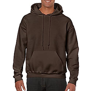 Gildan Men's Heavy Blend Drawcord Hooded Sweatshirt - Large - Dark Chocolate