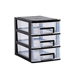 Gatuida Plastic Storage Drawers, Clear Desktop Drawer Storage Cabinet Storage Case Storage Box Multilayer Sundries Holder for Home School Office