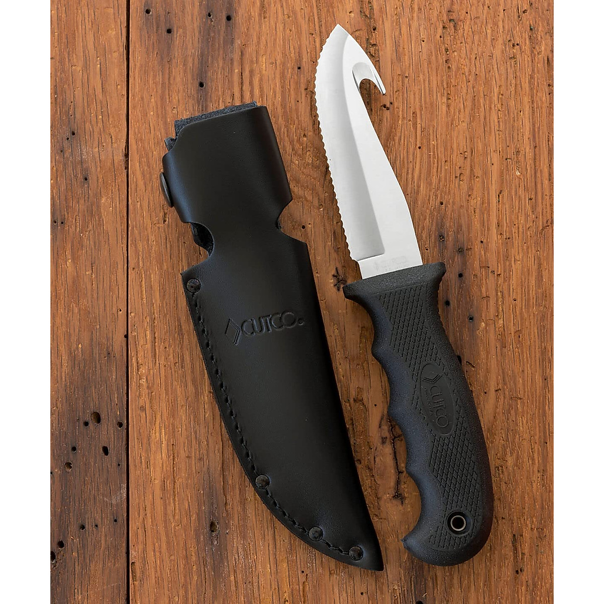 CUTCO Gut Hook Hunting Knife with Leather Sheath #5717BK
