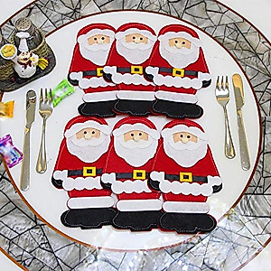 Weimay 1PCS Christmas Santa Holders Tableware Holders Santa Claus Flatware Holder Christmas Socks Decorations Dinner Table Decorations Party Supplies